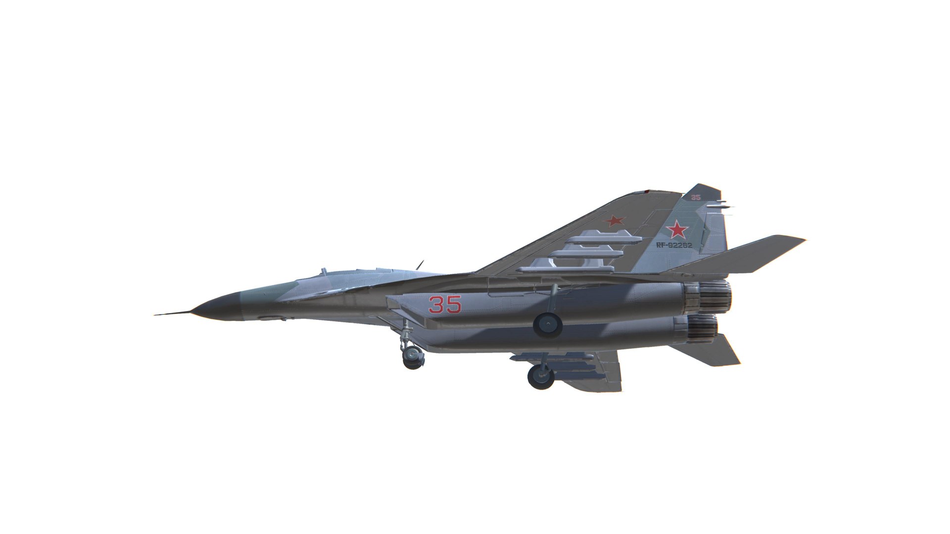 MIG-29 Fulcrum Jet Fighter Aircraft Low-poly 3D model - TurboSquid 1800825