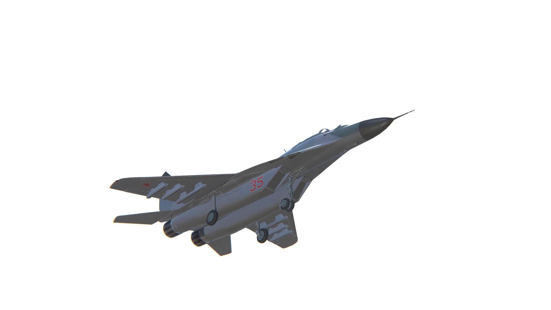 MIG-29 Fulcrum Jet Fighter Aircraft Low-poly 3D model - TurboSquid 1800825