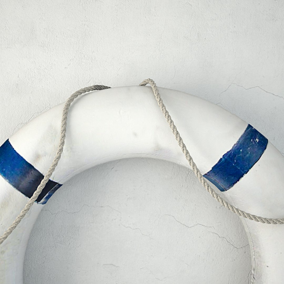 3D Blue White Life Preserver - TurboSquid 1212478