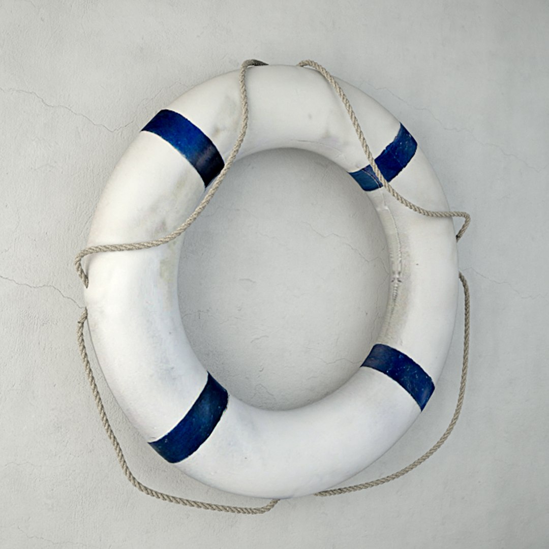 3D Blue White Life Preserver - TurboSquid 1212478