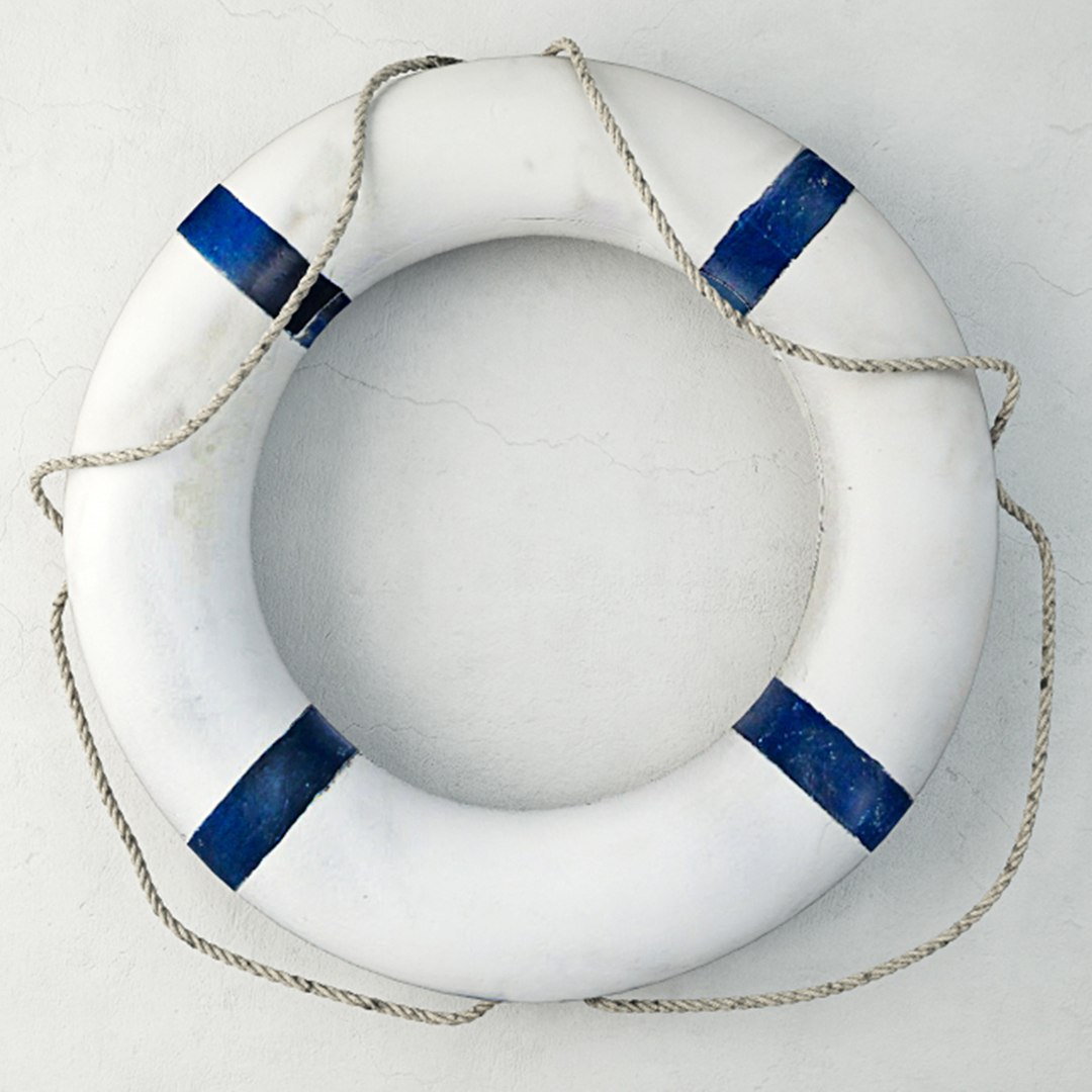 3D Blue White Life Preserver - TurboSquid 1212478