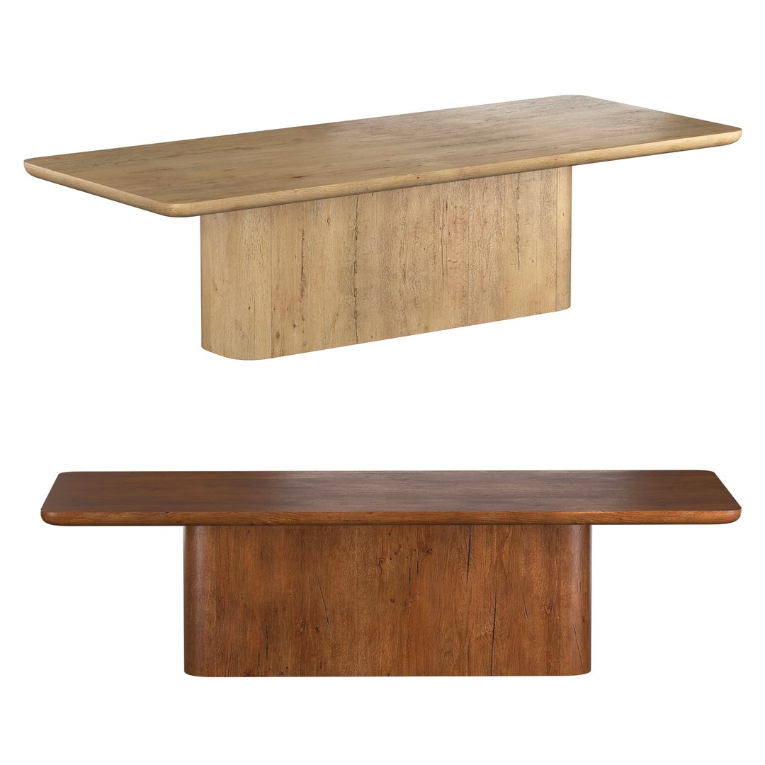 OSLO PEDESTAL RECTANGULAR DINING TABLE 3D - TurboSquid 1919875