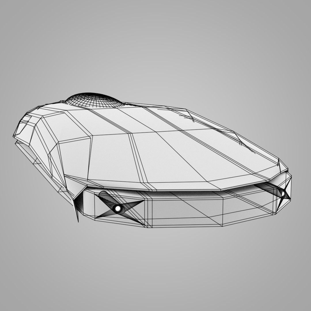 Sci-fi Hovercraft 3d Model