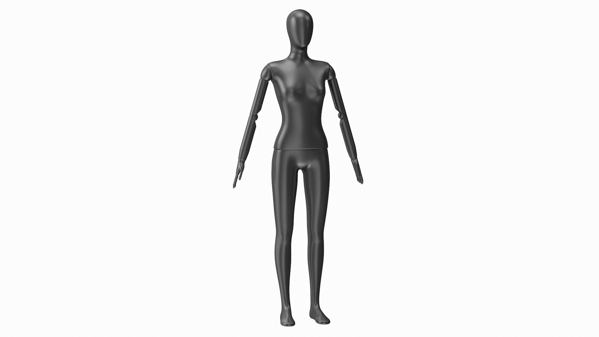 Flexible Female Mannequin Neutral Pose Satin Black 3D Model ...