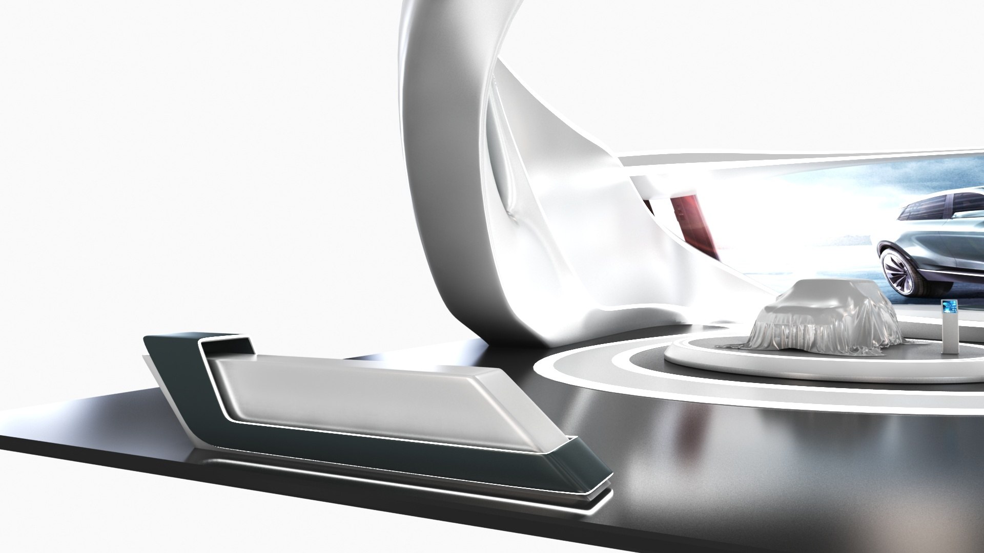 3D Futuristic Exhibition Stand 19 - TurboSquid 1904233