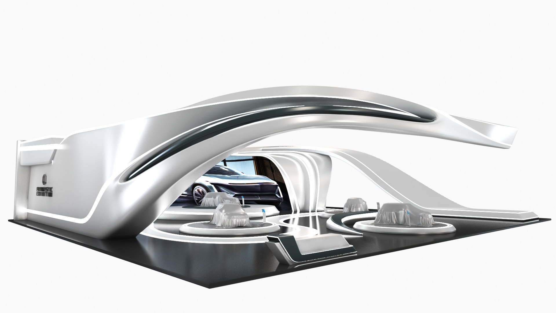 3D Futuristic Exhibition Stand 19 - TurboSquid 1904233