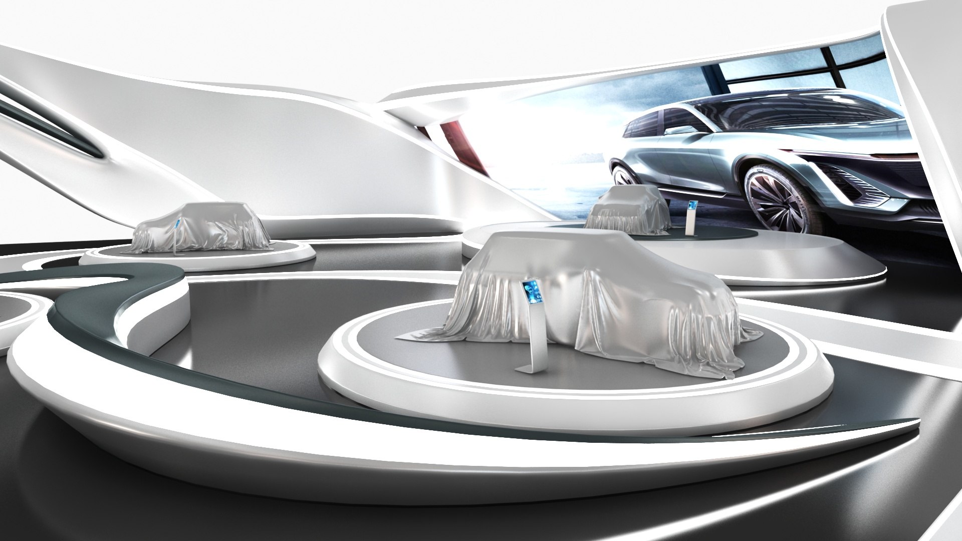 3D Futuristic Exhibition Stand 19 - TurboSquid 1904233