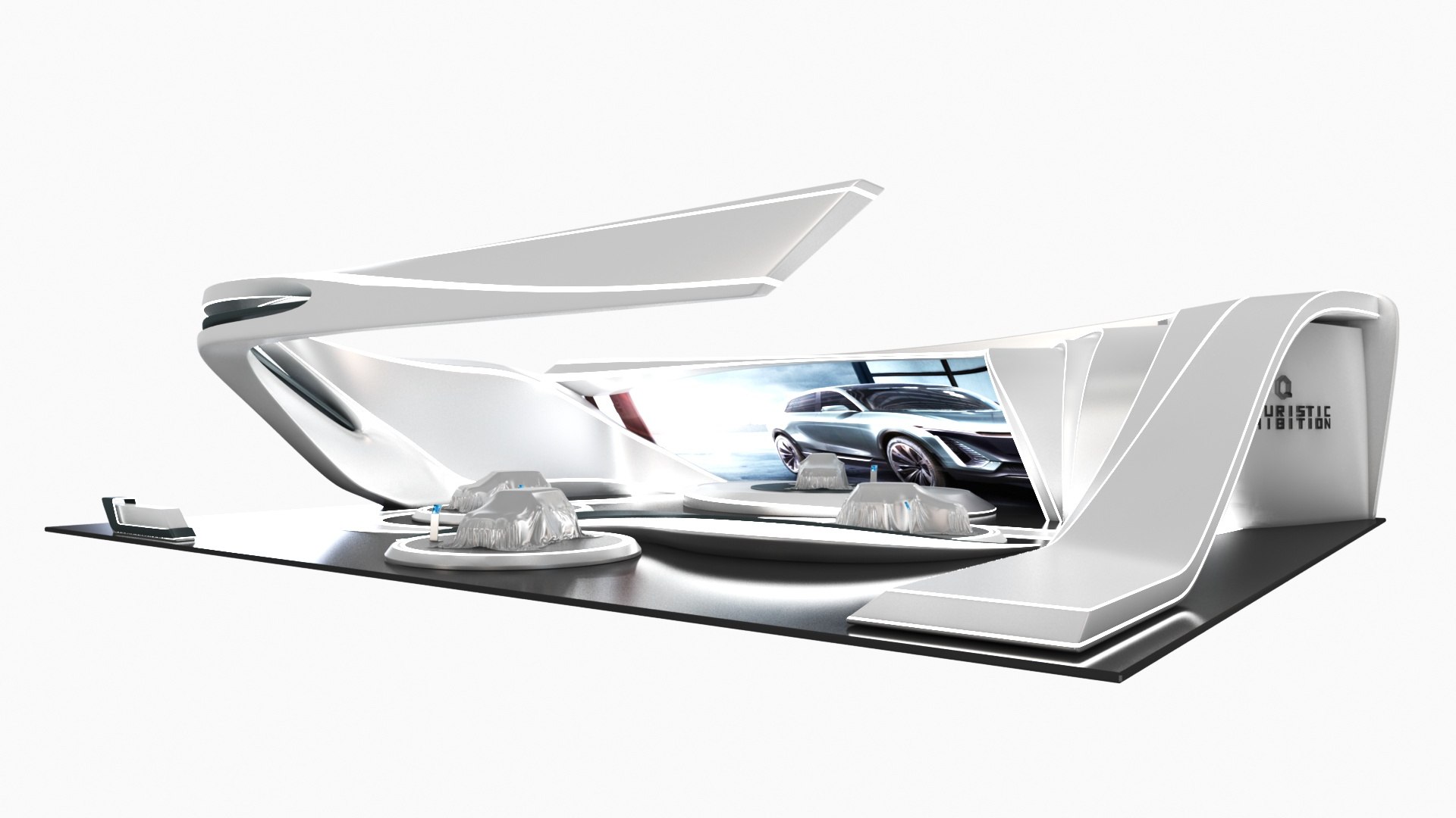 3D Futuristic Exhibition Stand 19 - TurboSquid 1904233