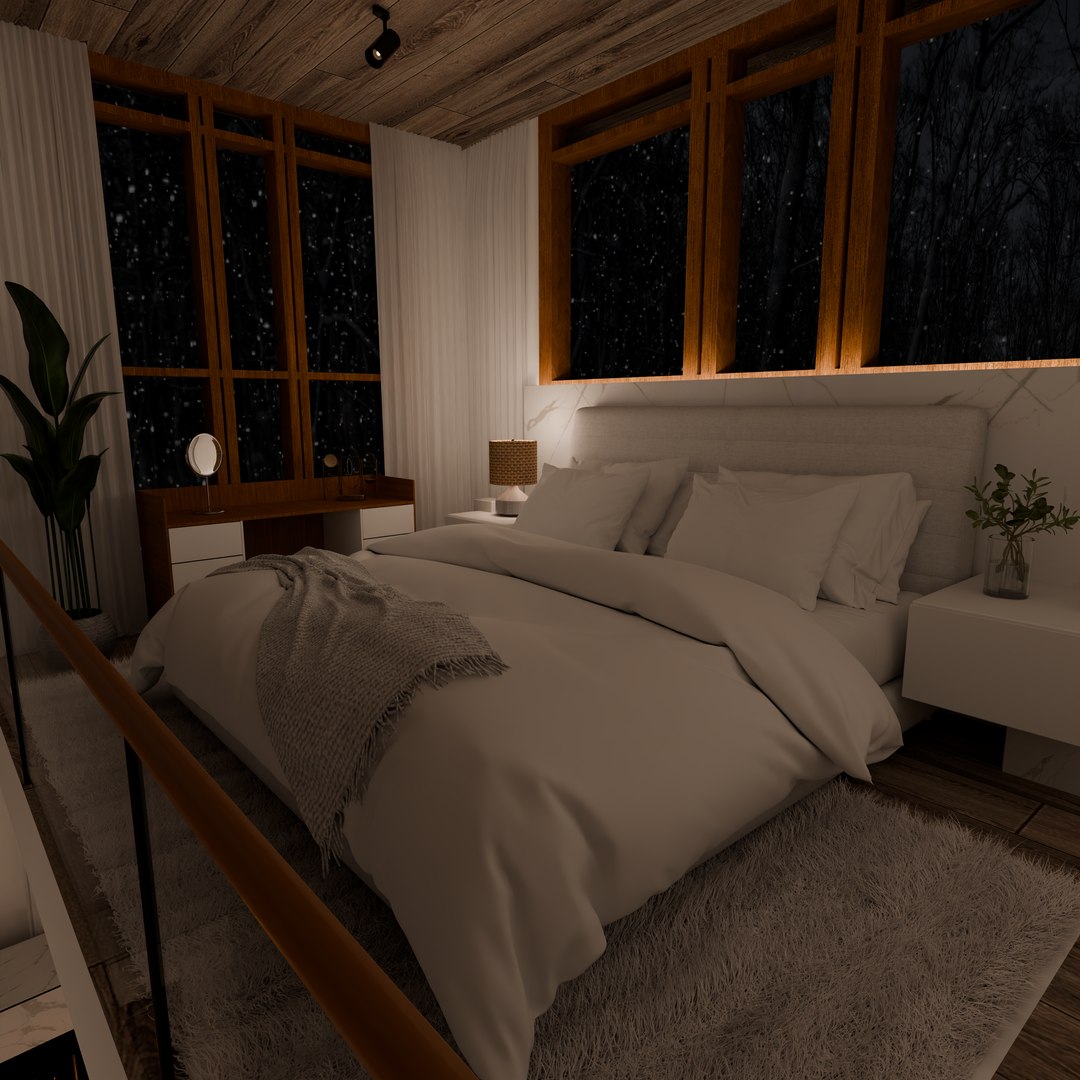 Winter House Blender Scene - NIGHT 3D - TurboSquid 2341695