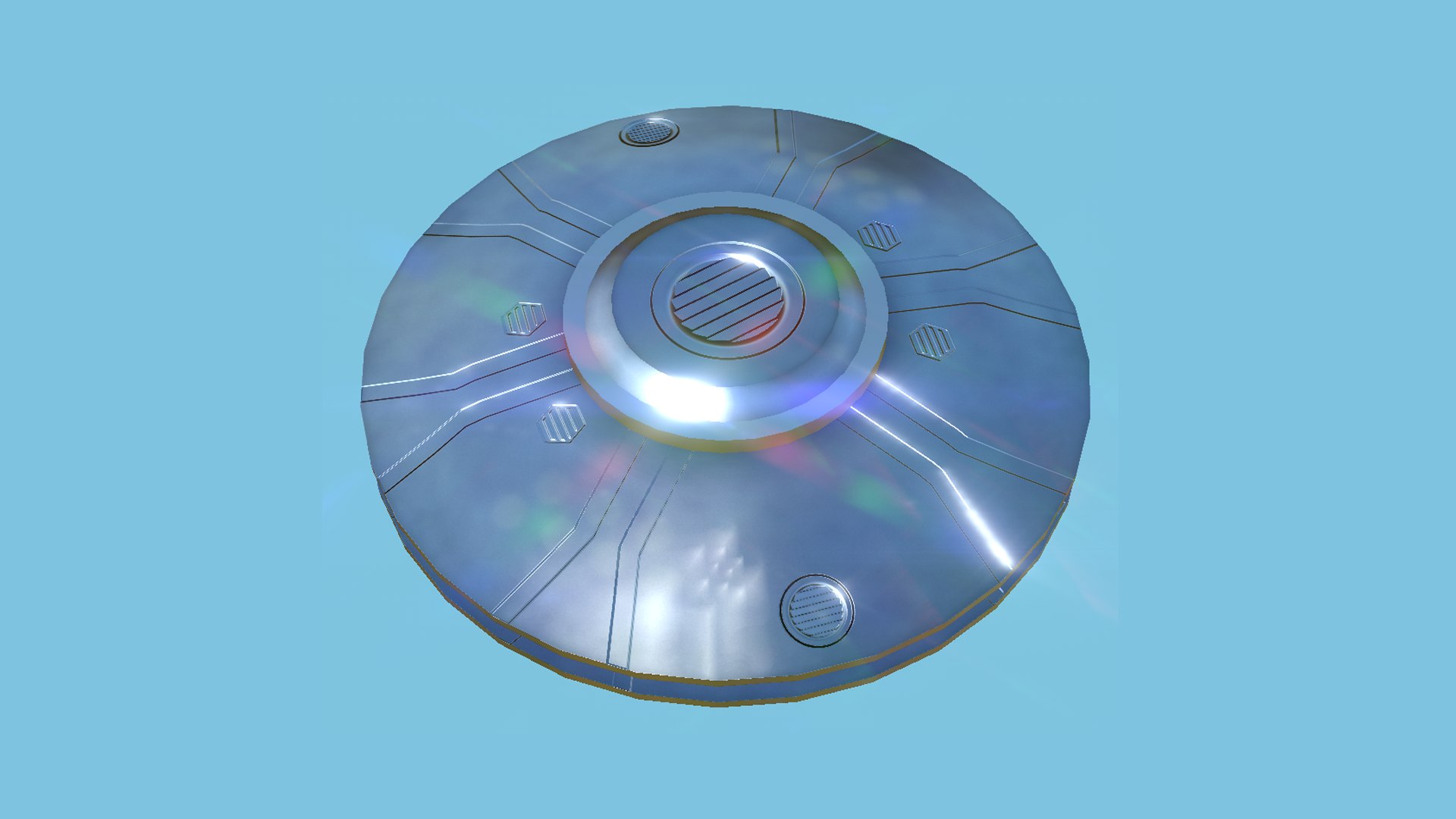 3D Model Spaceship UFO A3 - Chrome - Alien SciFi Vehicle - TurboSquid ...