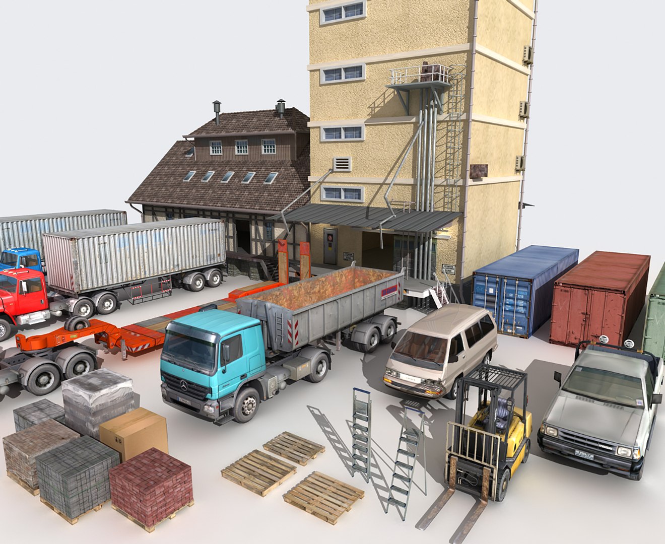 Storage Transport Truck Car 3d Model