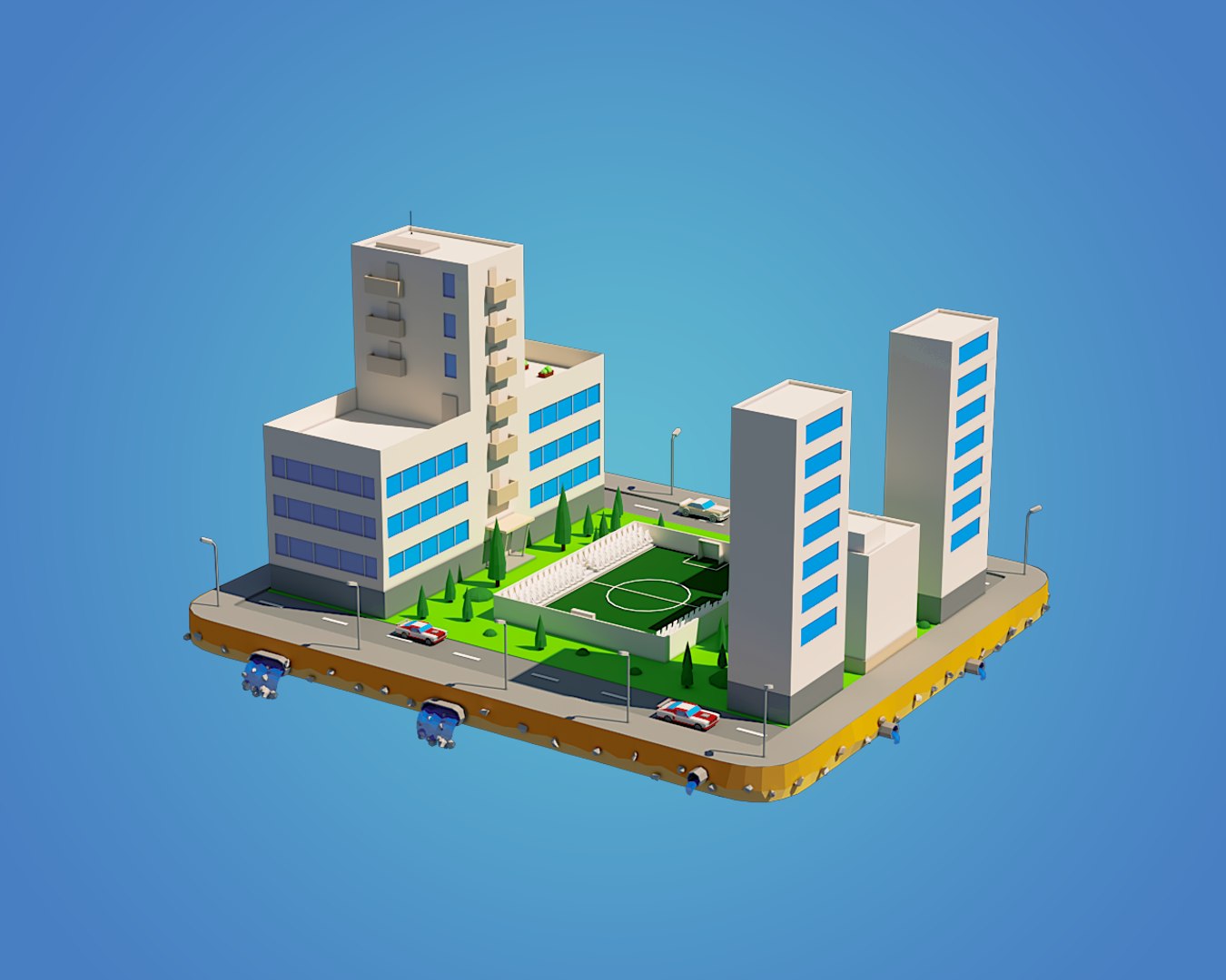 3D City Block Model - TurboSquid 1254253
