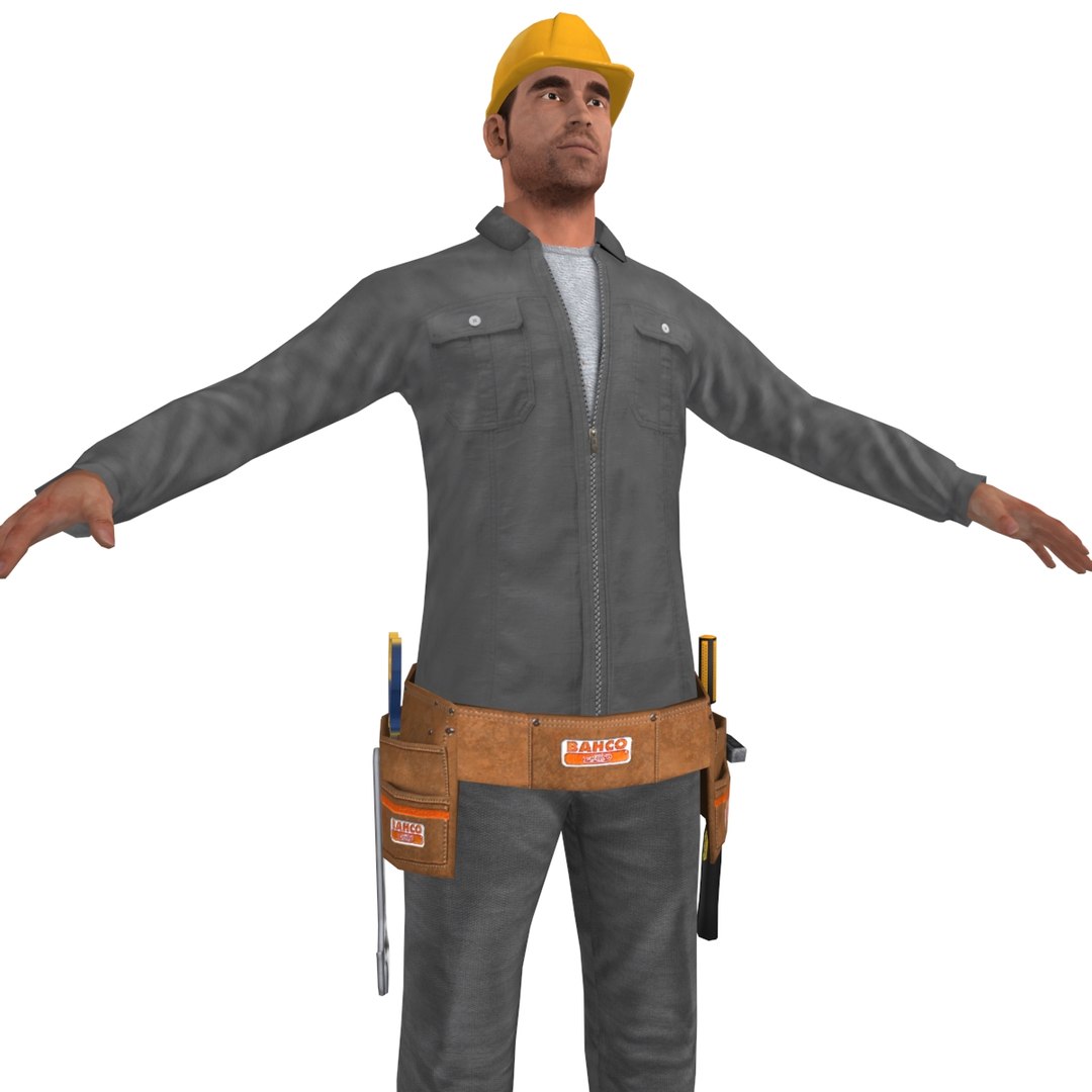 Worker Man 3d Model