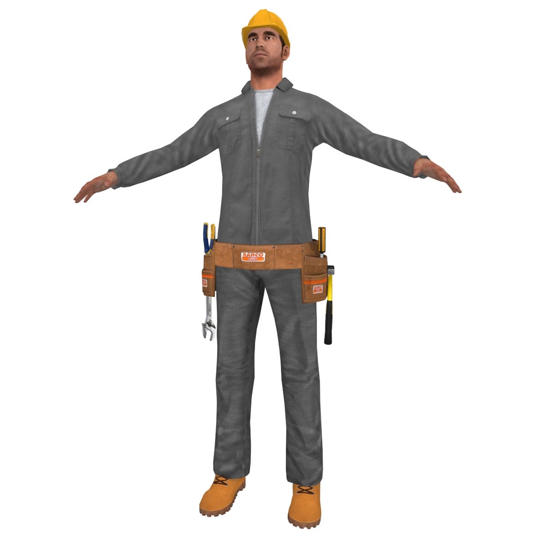 Worker Man 3d Model