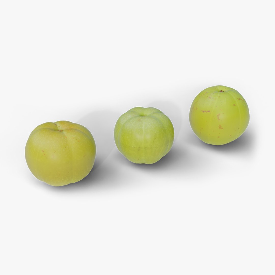 3 Green Gooseberries 3D Model - TurboSquid 2349201