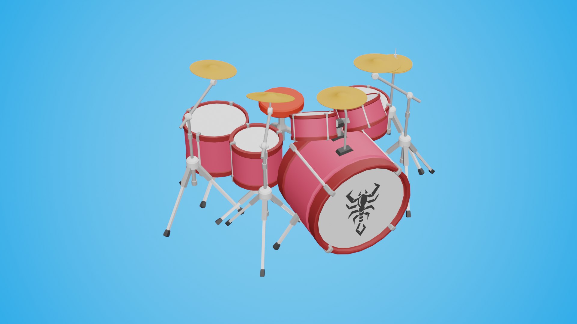 Low Poly Drum 2 3D Model - TurboSquid 1918555