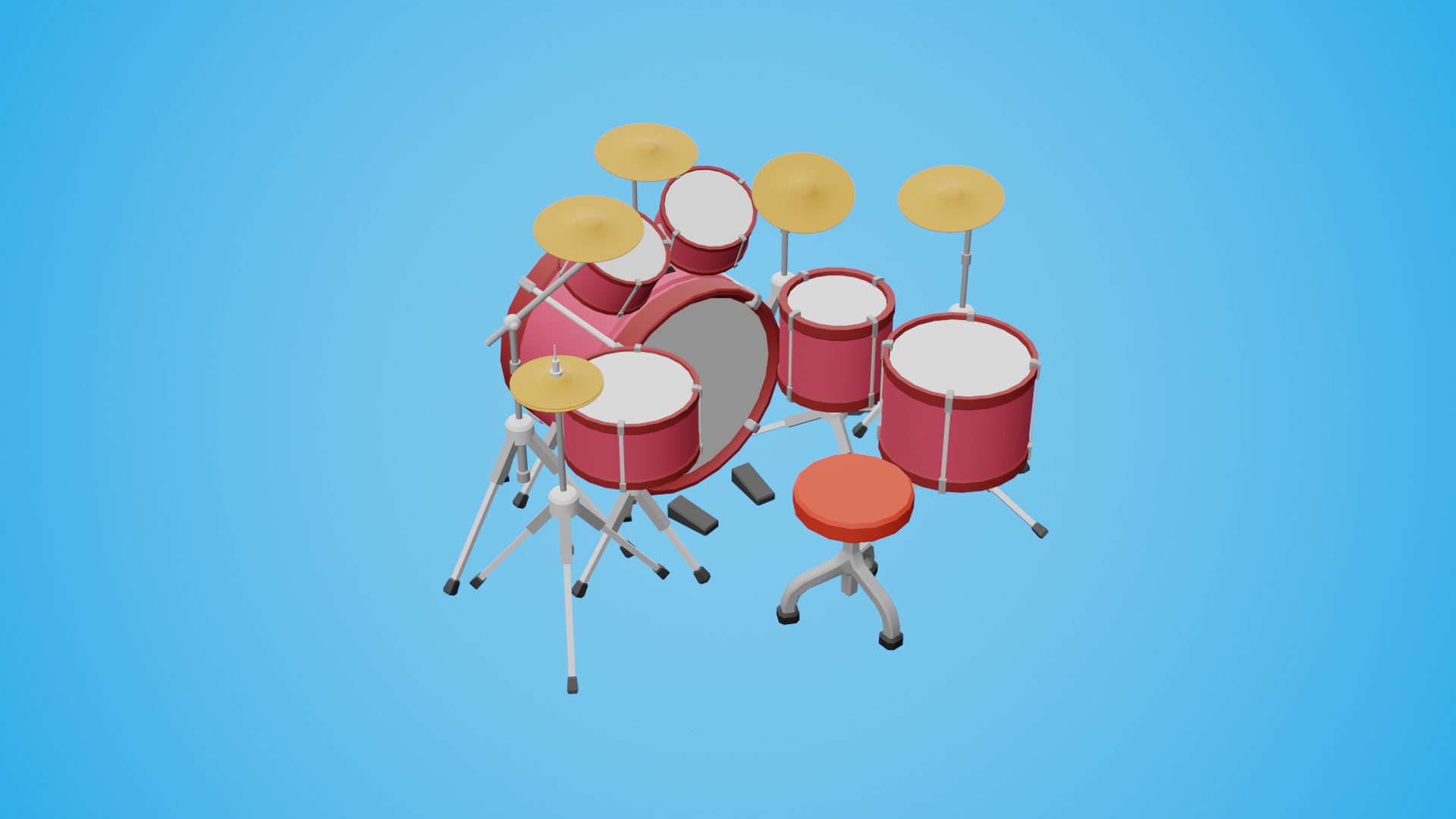 Low Poly Drum 2 3D Model - TurboSquid 1918555