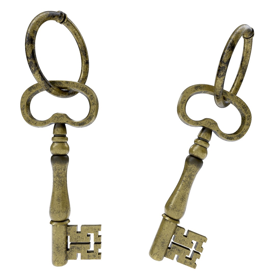 Antique Brass Key 3D Model - TurboSquid 1976548