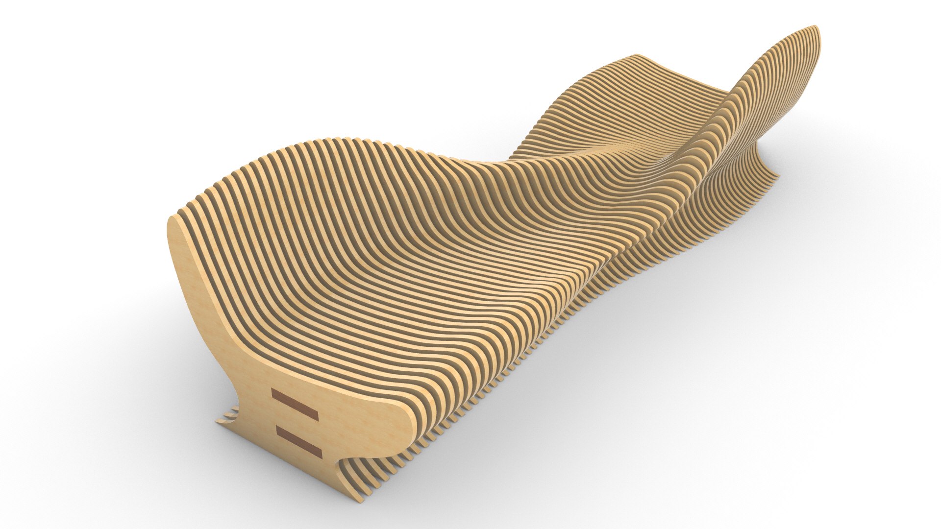 3D Model Double Sided Wavy Bench - TurboSquid 2344561