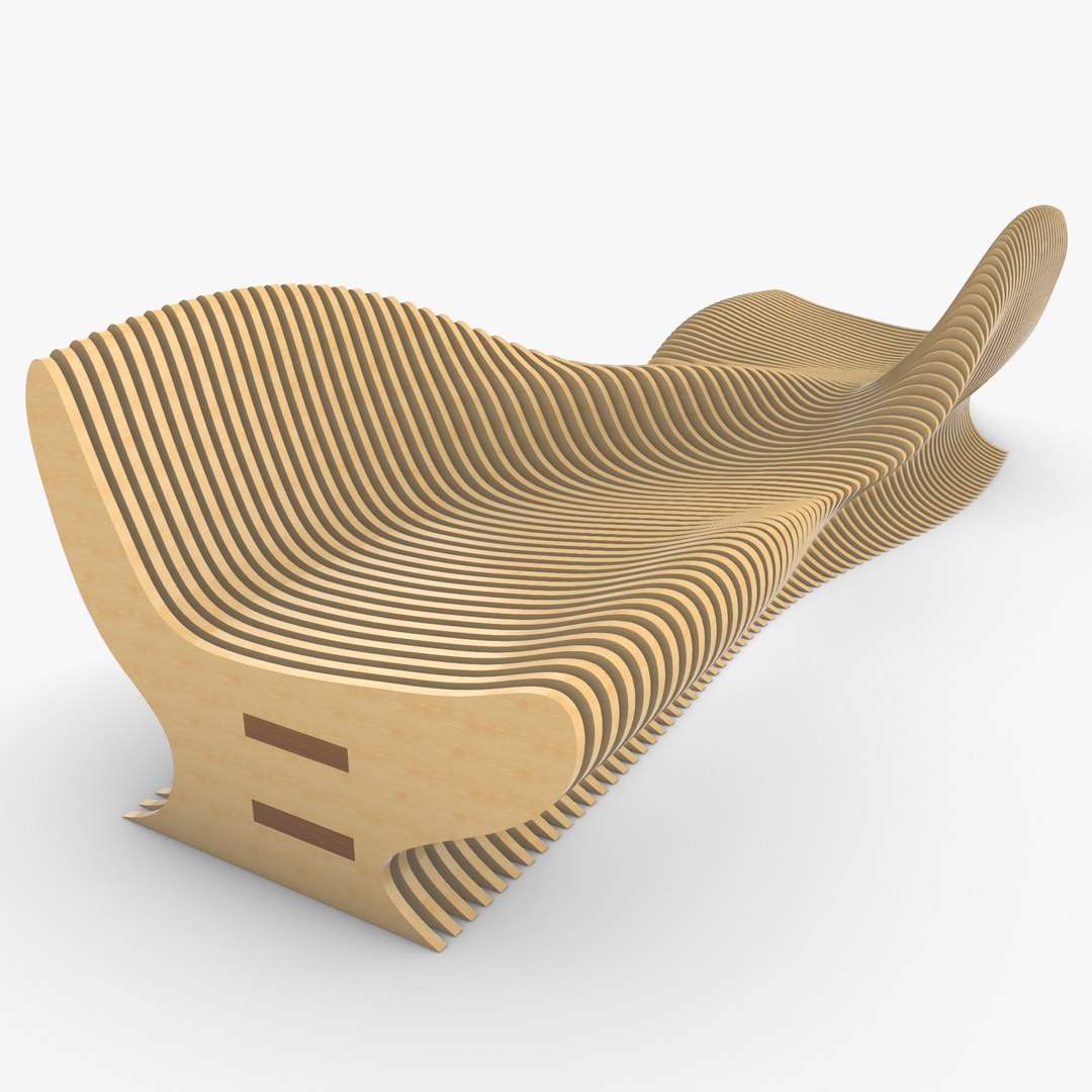 3D Model Double Sided Wavy Bench - TurboSquid 2344561