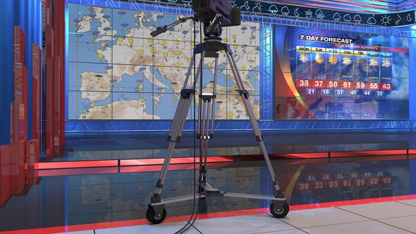 3D tv weather forecast studio set - TurboSquid 1535044