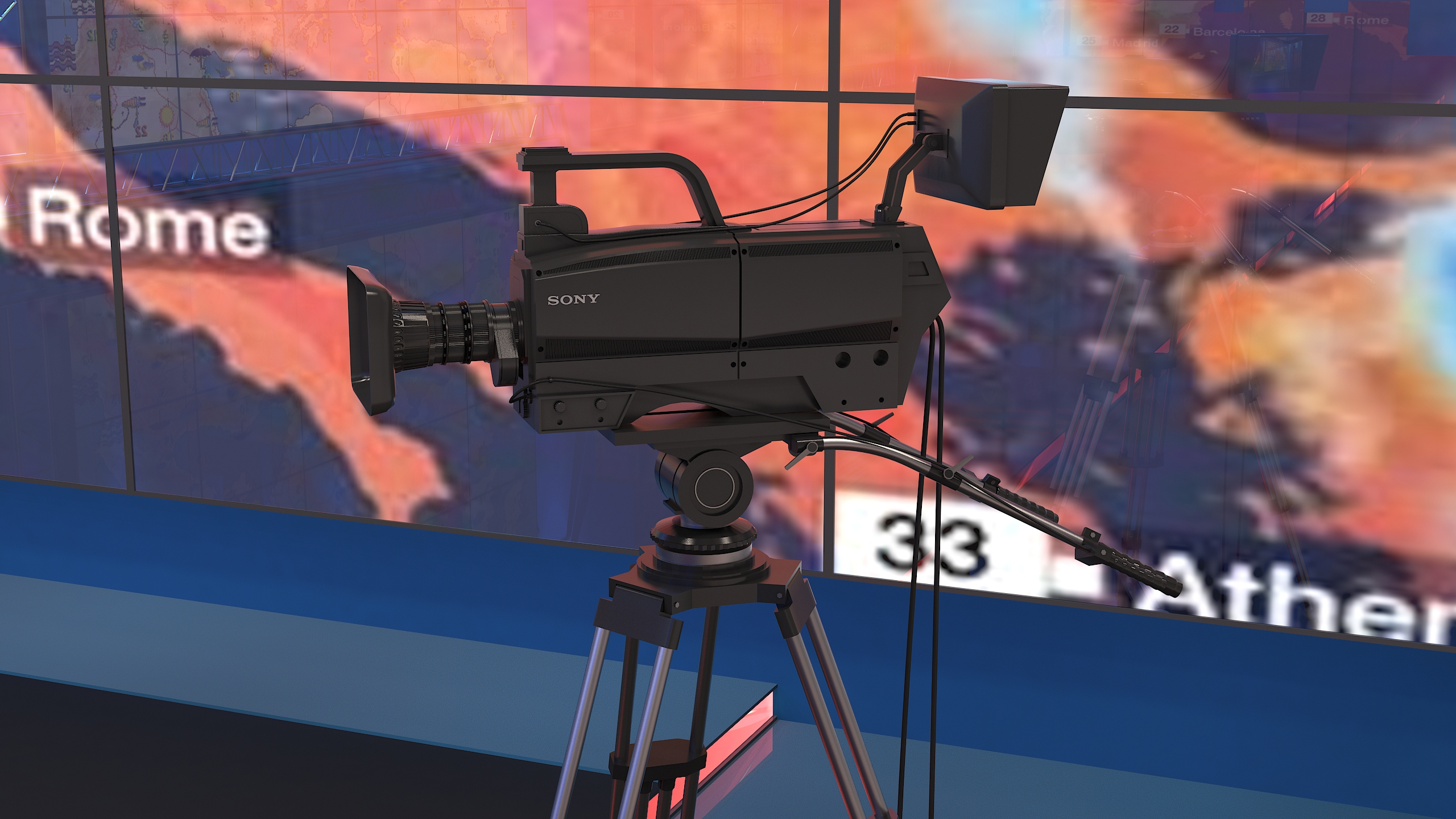 3D tv weather forecast studio set - TurboSquid 1535044