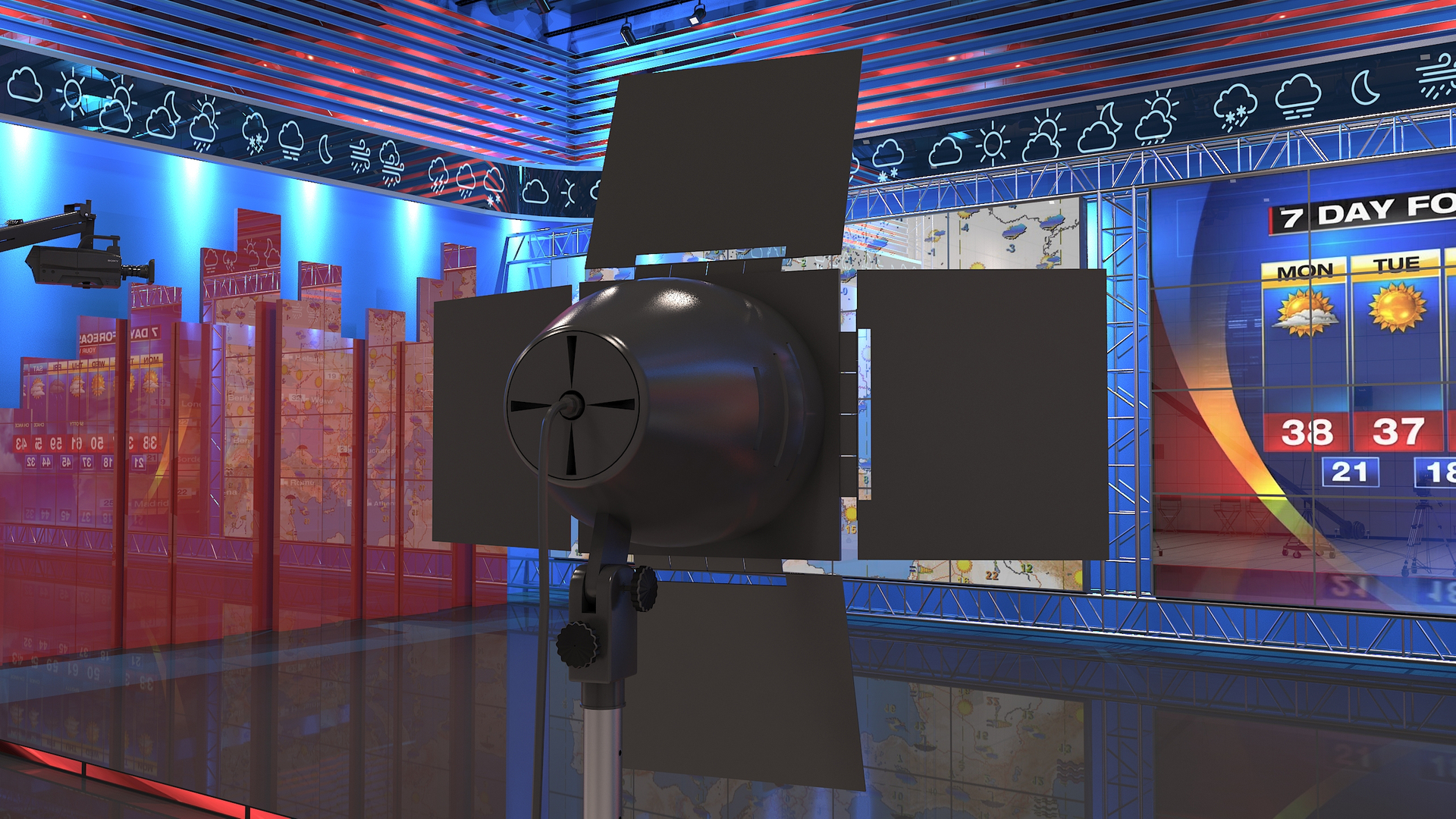 3D tv weather forecast studio set - TurboSquid 1535044