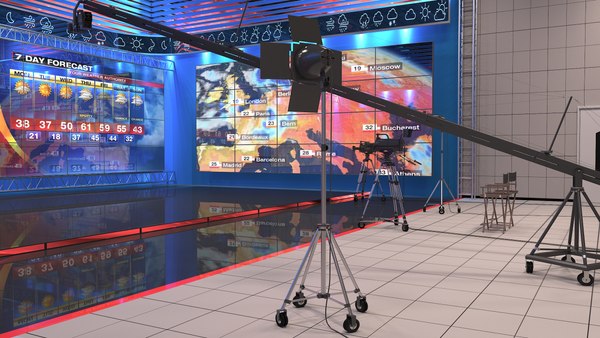 3D tv weather forecast studio set - TurboSquid 1535044