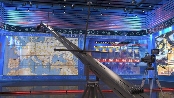 3D tv weather forecast studio set - TurboSquid 1535044