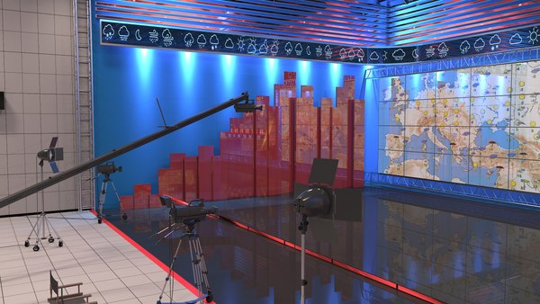 3D tv weather forecast studio set - TurboSquid 1535044