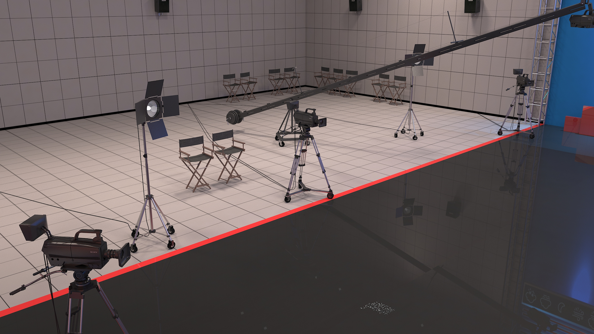 3D tv weather forecast studio set - TurboSquid 1535044