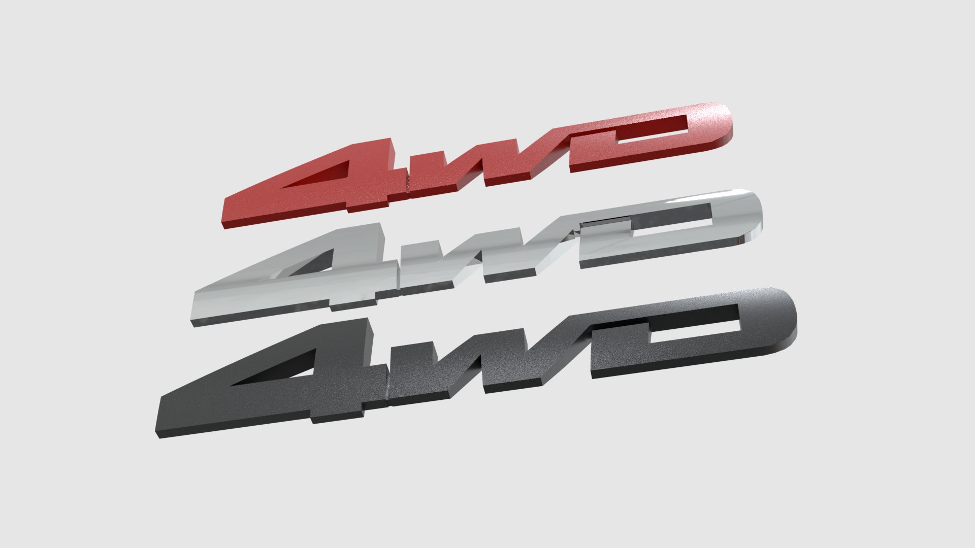 Four Wheel Drive Emblem 3D model - TurboSquid 1897298