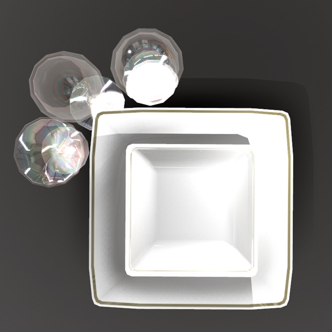 Plates glasses 3D model - TurboSquid 1289456