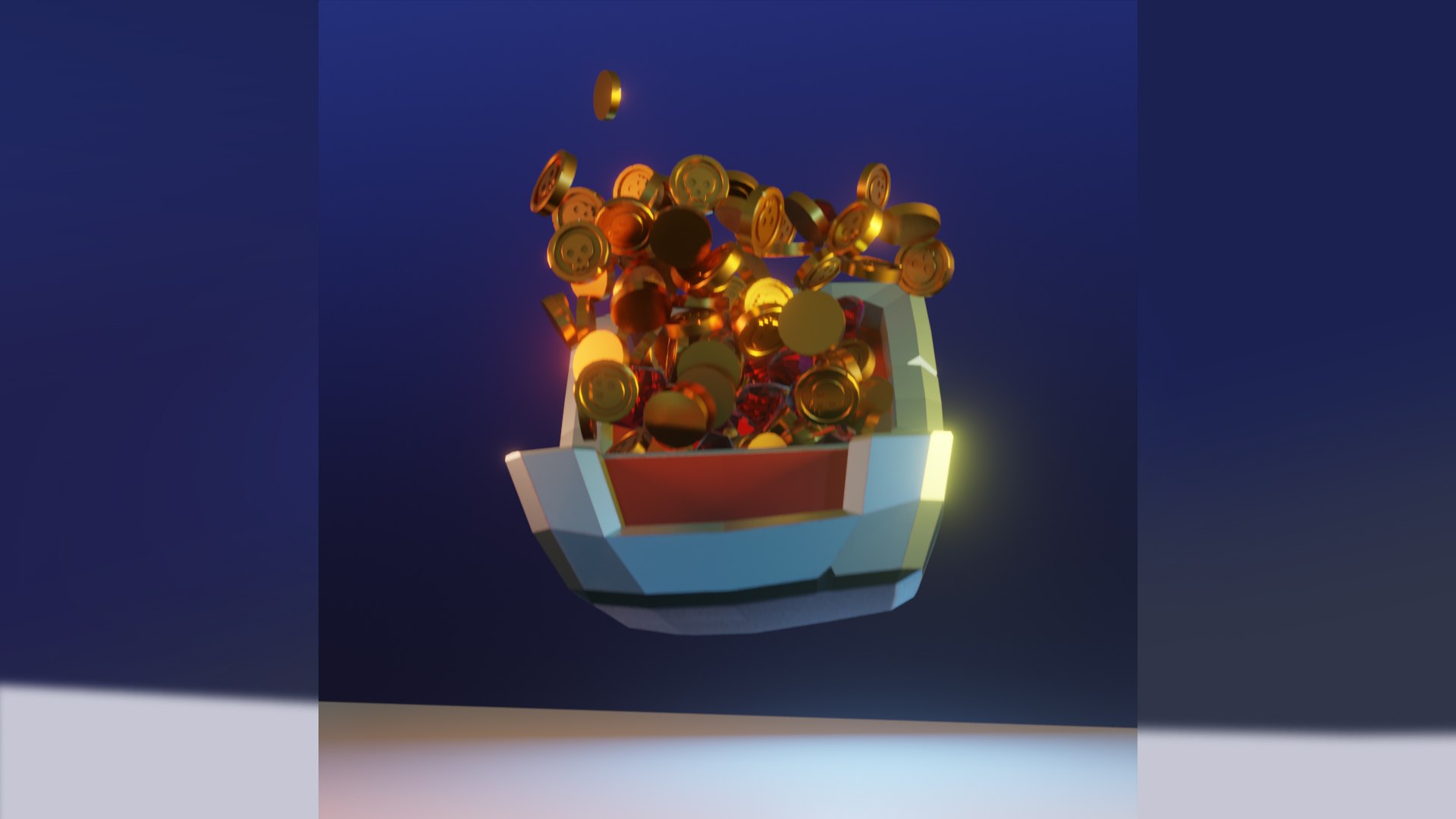 3D Low Poly Treasure Chest Coin Explosion animation - TurboSquid 1884327