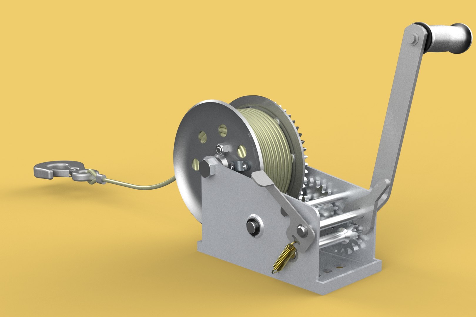 3D STANDARD MANUAL HAND LEVER CRANK WINCH HOIST WIRE LIFTING CRANE ...