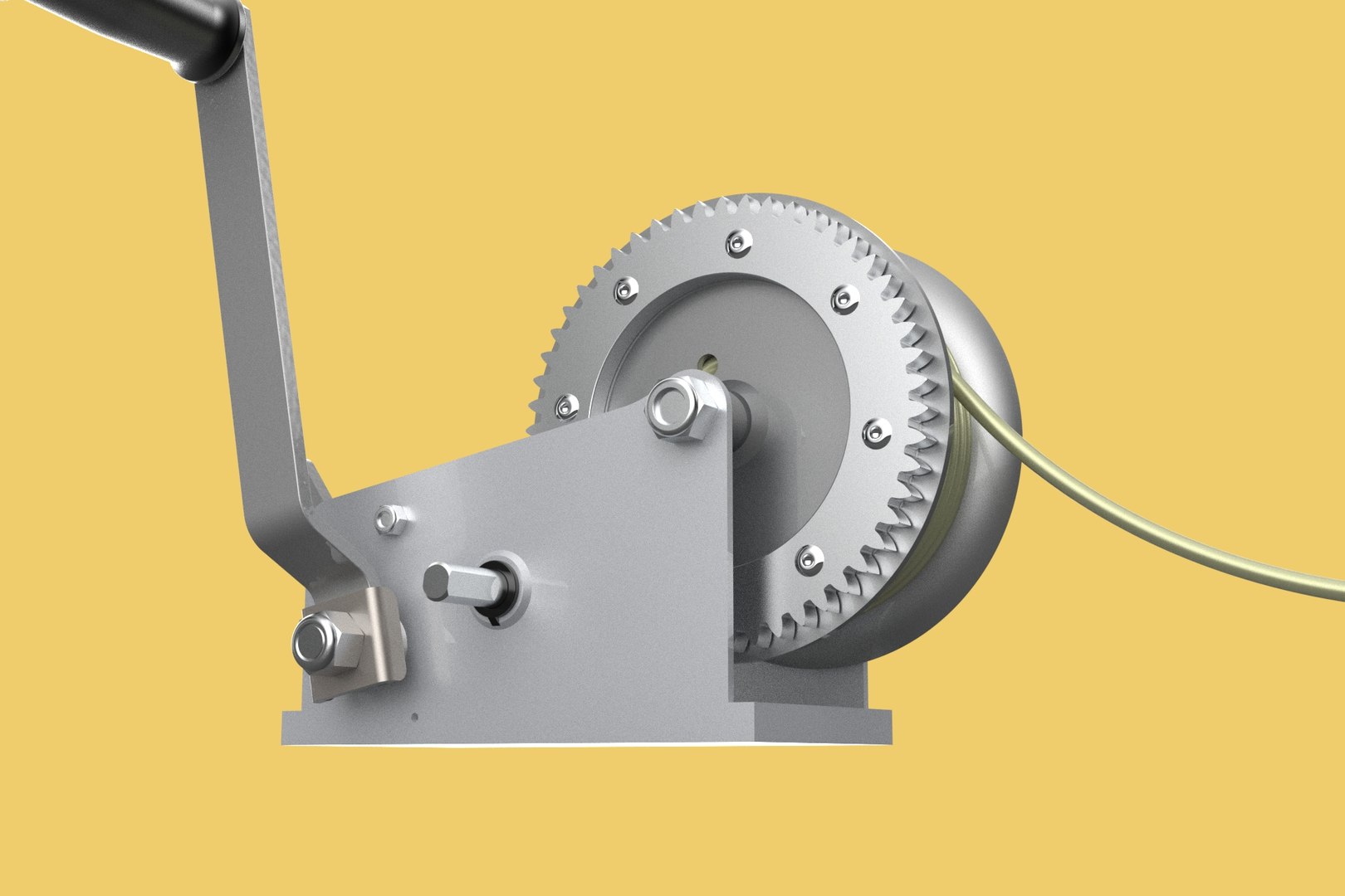 3D STANDARD MANUAL HAND LEVER CRANK WINCH HOIST WIRE LIFTING CRANE ...