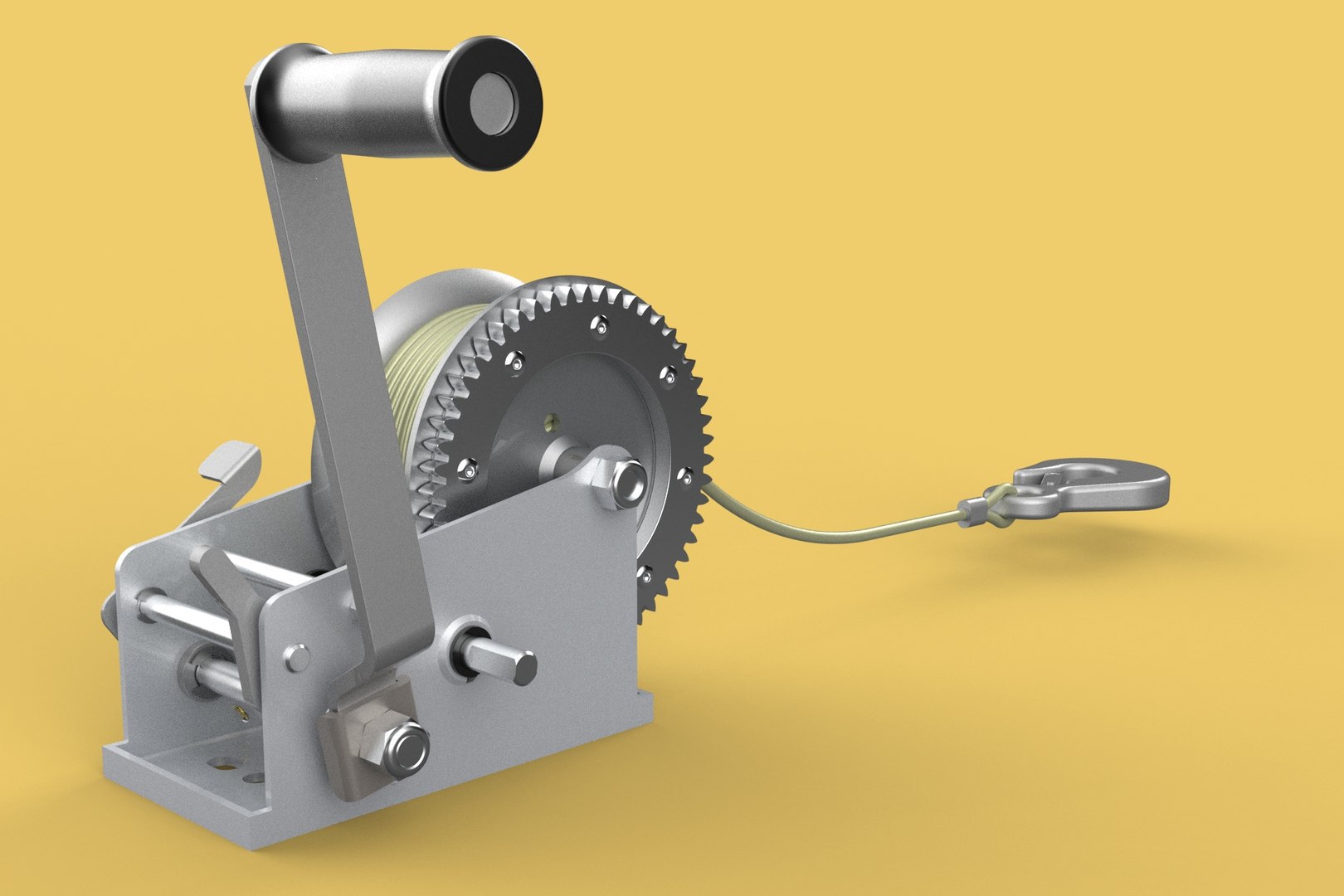 3D STANDARD MANUAL HAND LEVER CRANK WINCH HOIST WIRE LIFTING CRANE ...