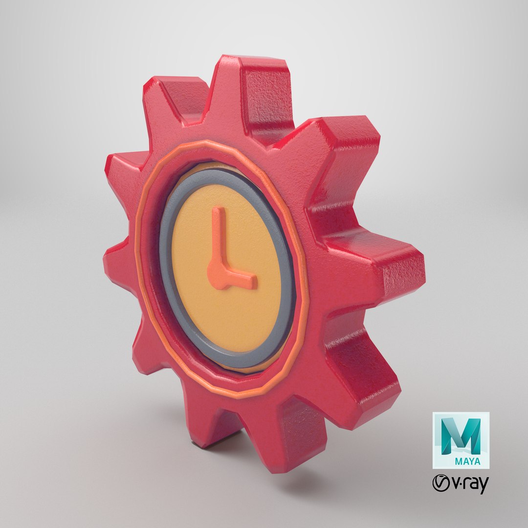 3D Work Time Gear Icon - TurboSquid 2421958