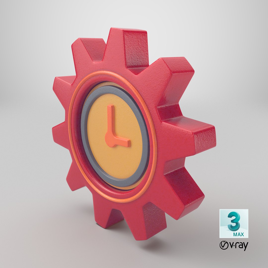 3D Work Time Gear Icon - TurboSquid 2421958