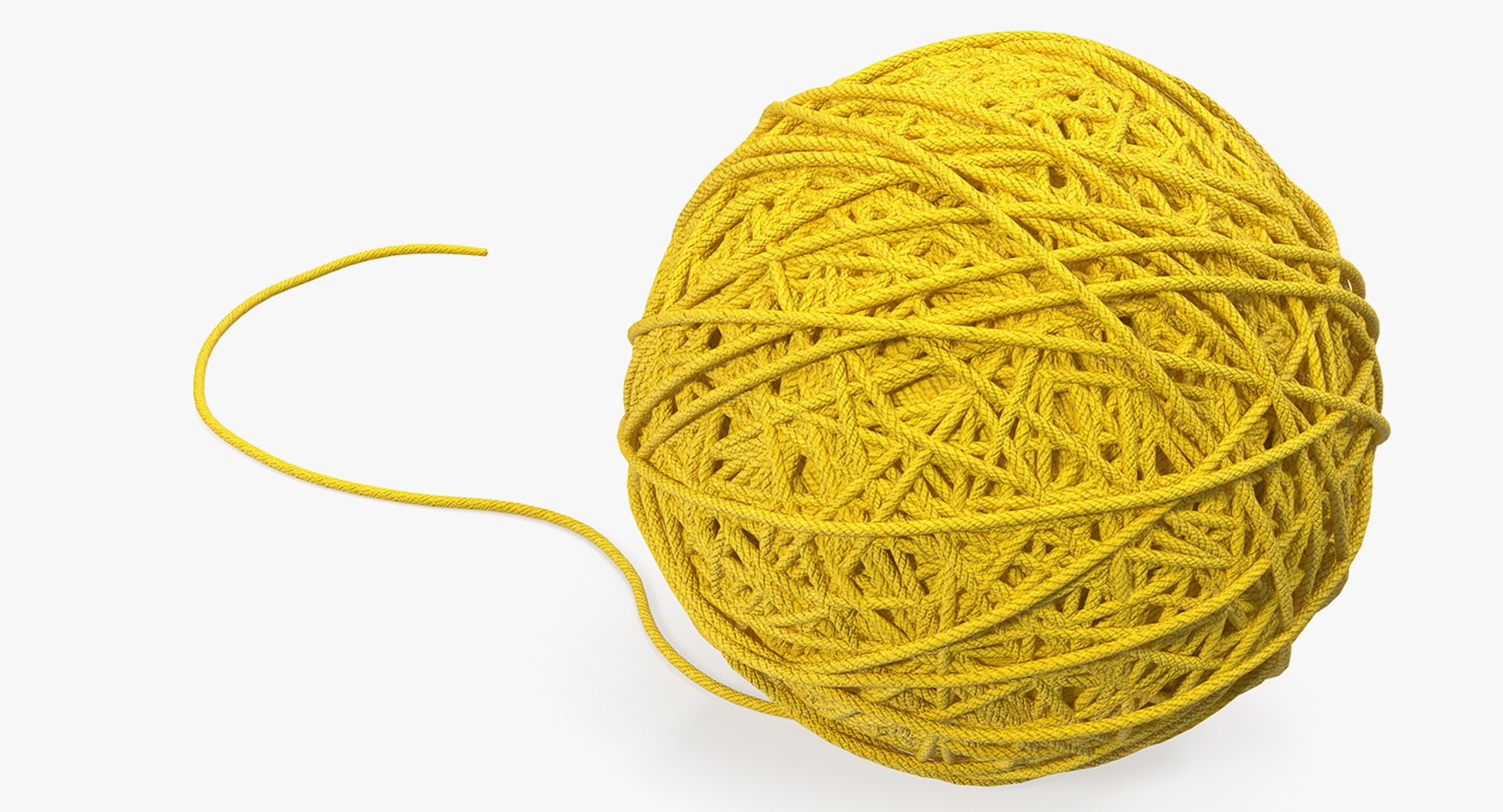 3D Yellow Thread Ball - TurboSquid 1422370