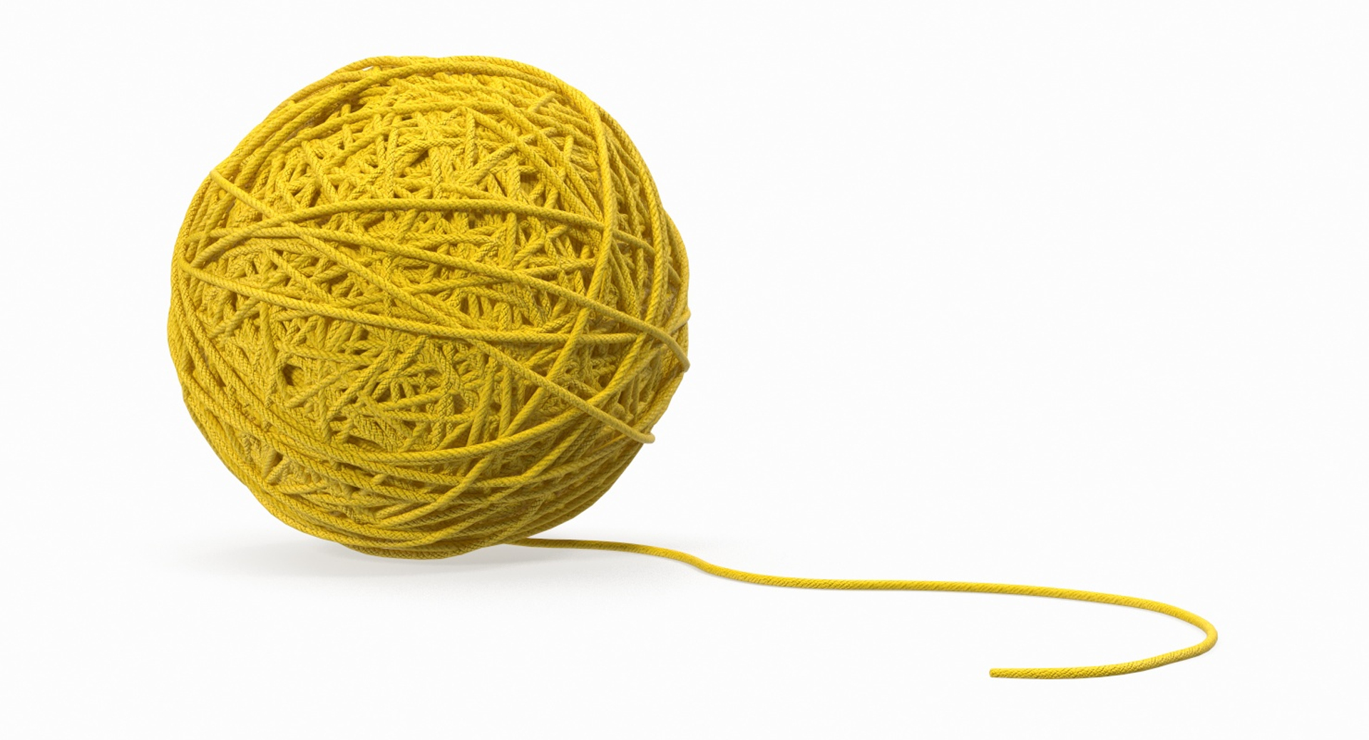 3D Yellow Thread Ball - TurboSquid 1422370