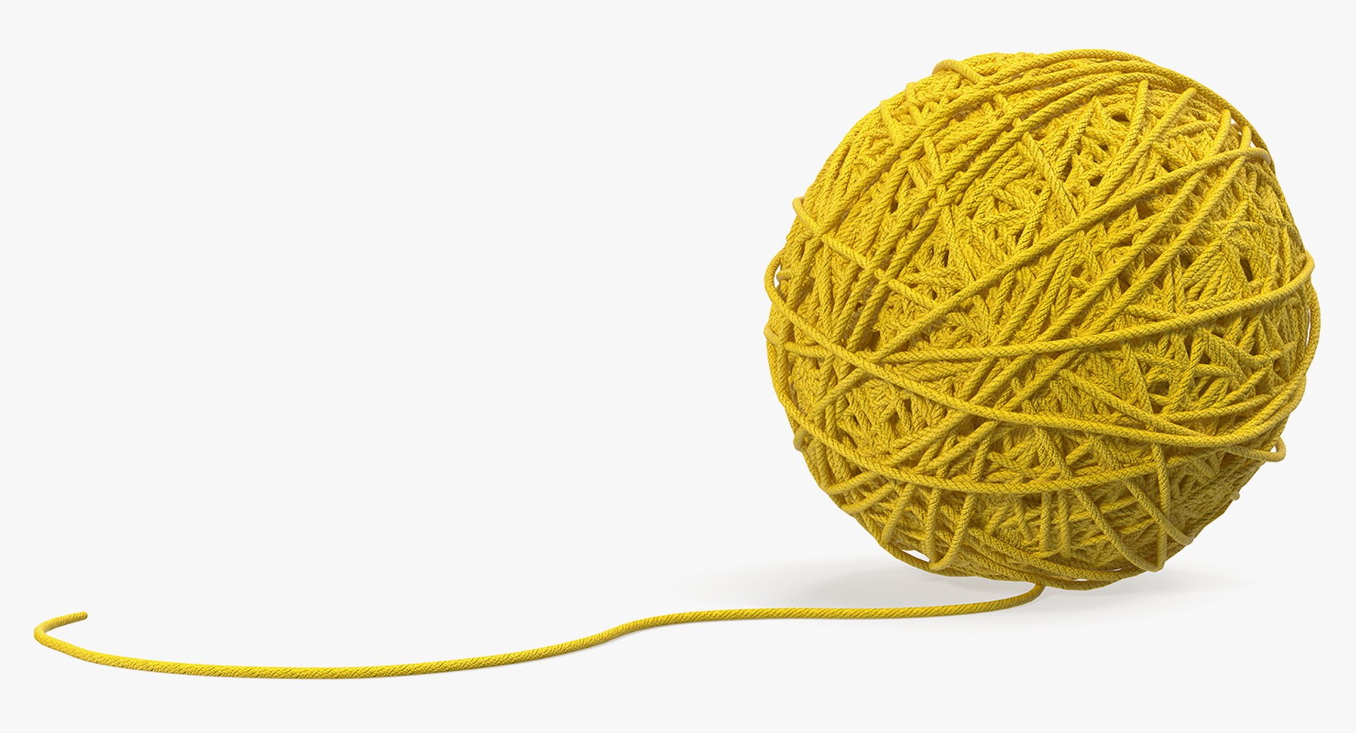 3D Yellow Thread Ball - TurboSquid 1422370