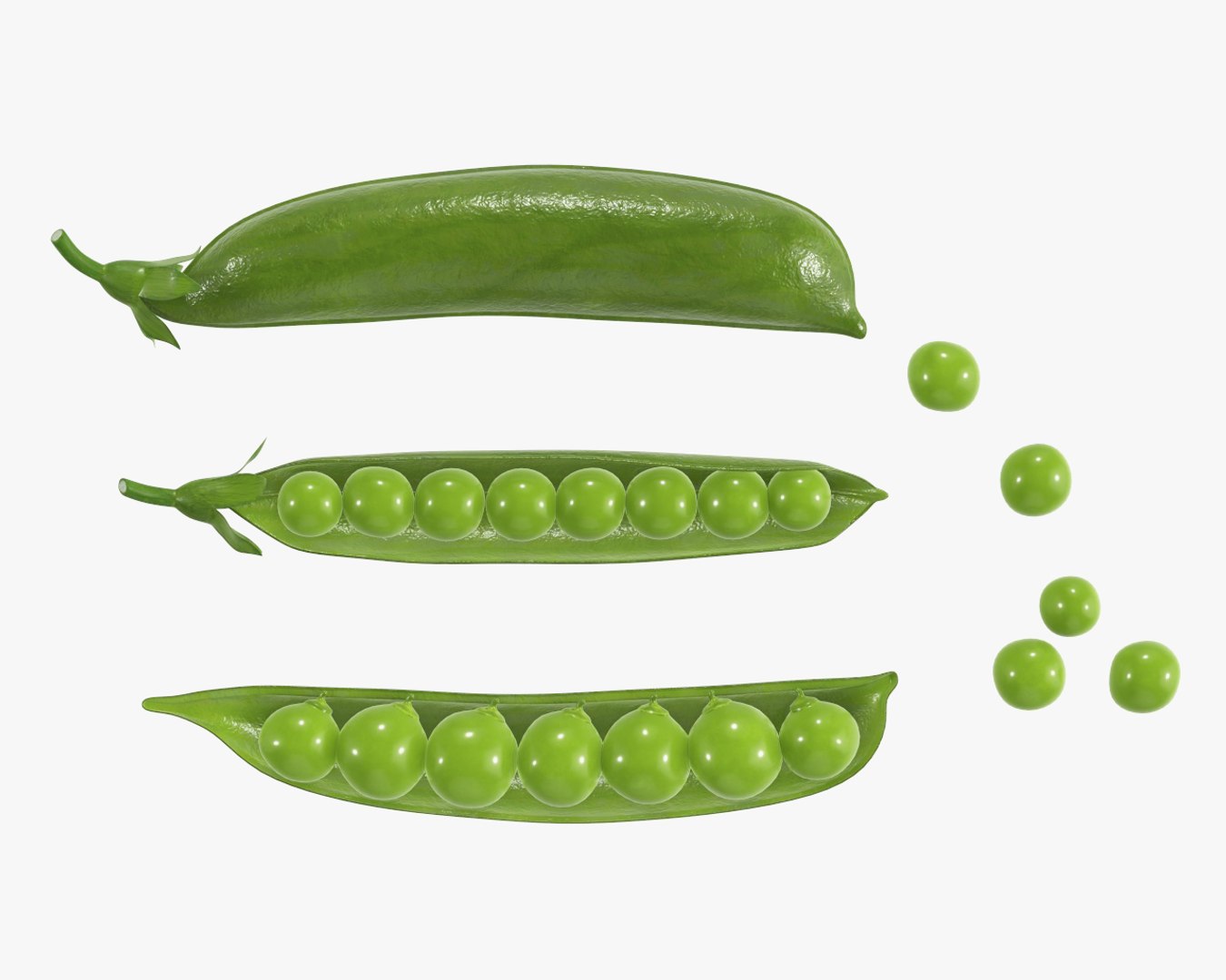 3D Peas Food Vegetable - TurboSquid 1404295