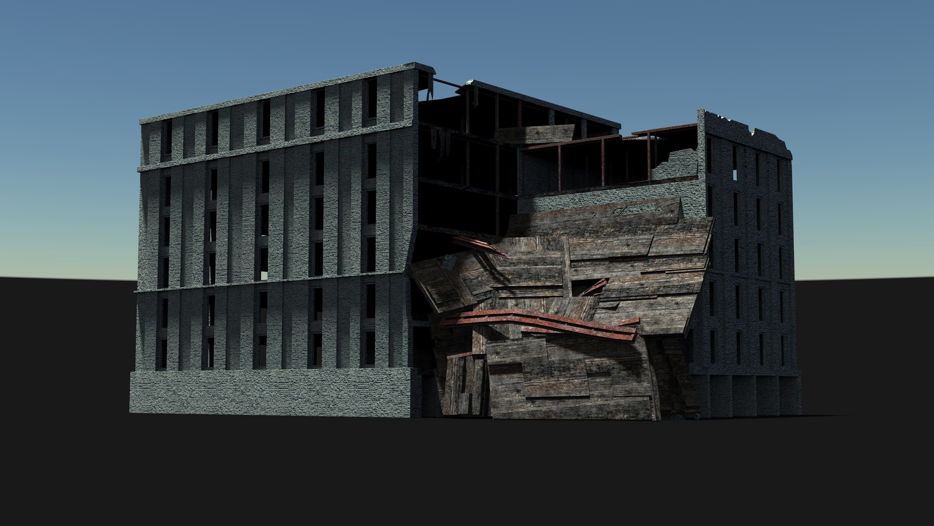 3D building destroyed model - TurboSquid 1562565
