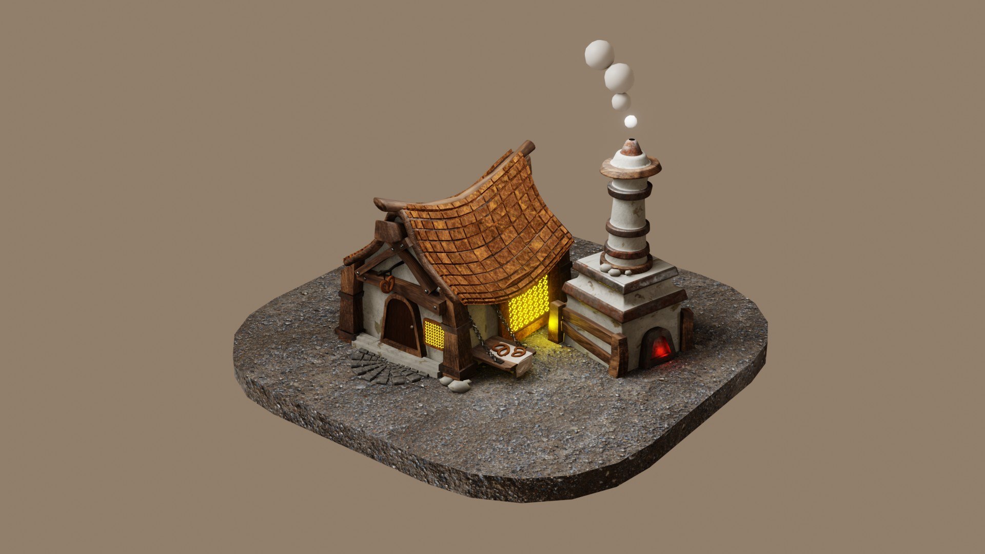 3D Medieval Bakery Blender Model - TurboSquid 1994510