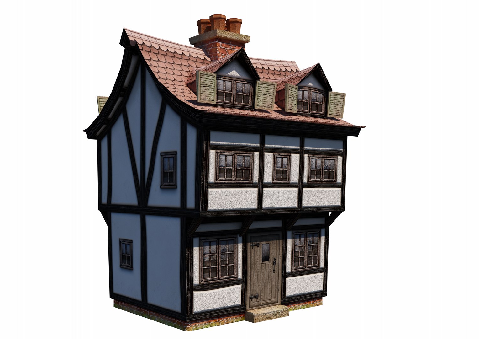Old House Cartoon 3d Model