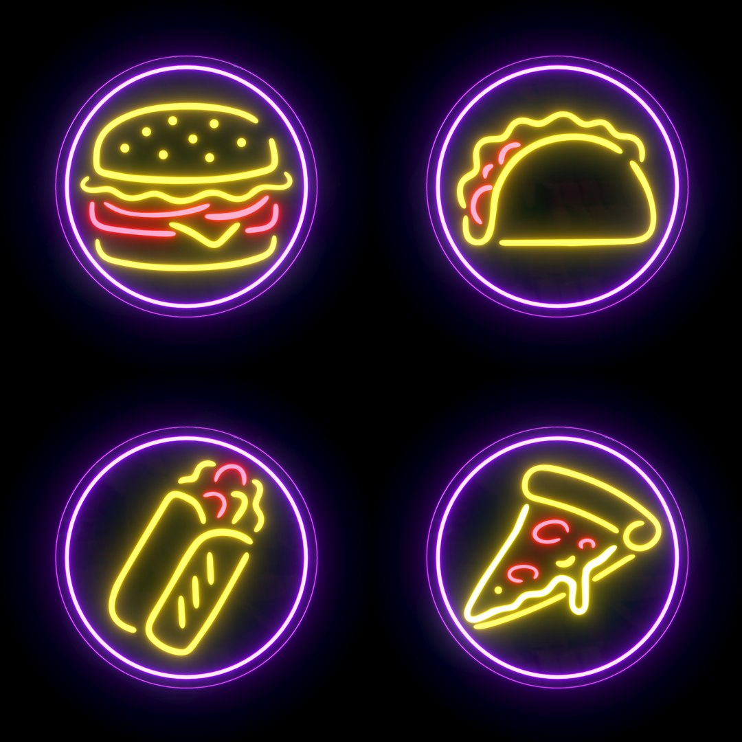 3D Fast Food Neon Signs Set - TurboSquid 2374492