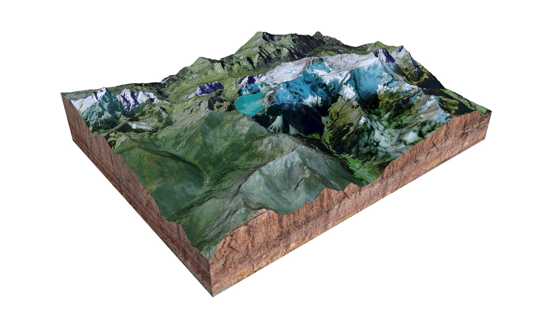 Lake Lunersee Alps 3D Model - TurboSquid 2003339