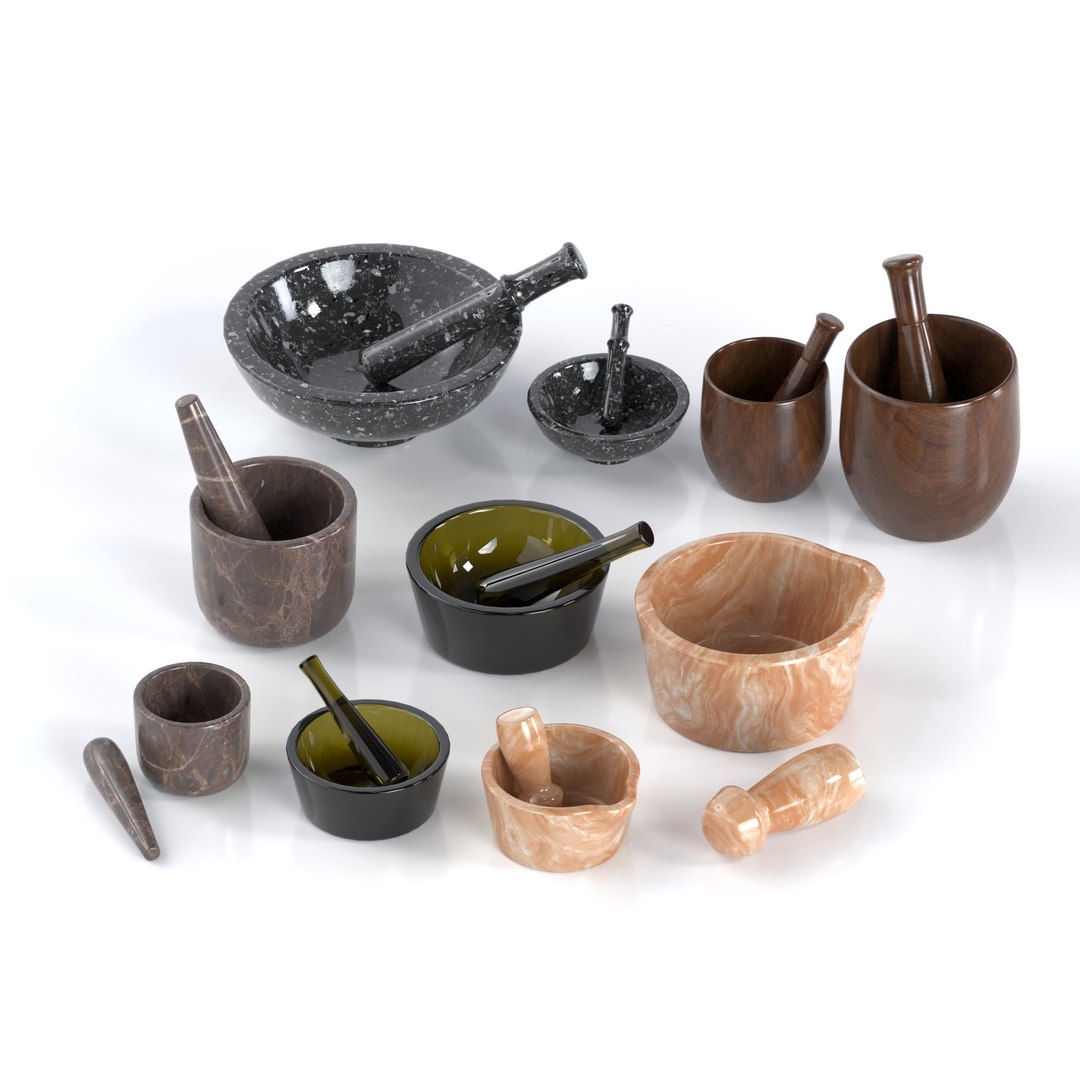 3D Mortar And Pestle Set - TurboSquid 1992272