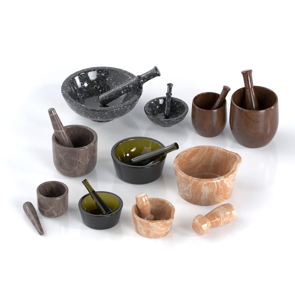 3D mortar and pestle set - TurboSquid 1992272